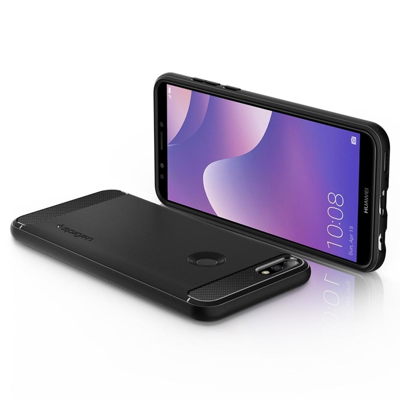 Bumper Spigen Huawei Honor Y7 Prime 2018 Rugged Armor - Black - CatMobile