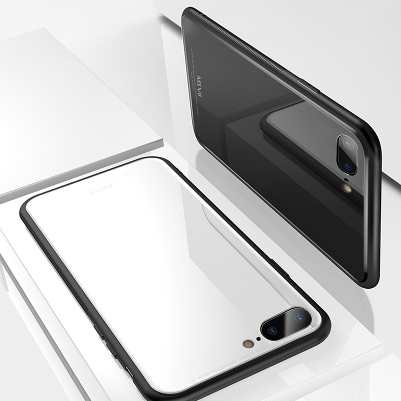 Husa iPhone 8 Plus MSVII Glass Slim Back Cover - White - CatMobile