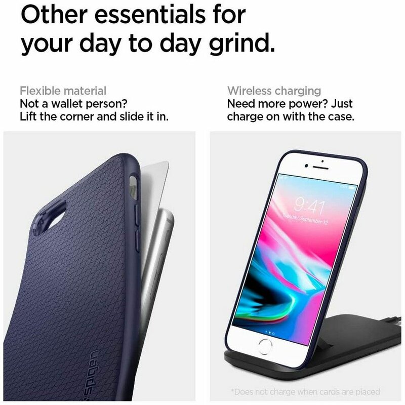 Husa iPhone SE 2, SE 2020 Spigen Liquid Air - Midnight Blue - CatMobile