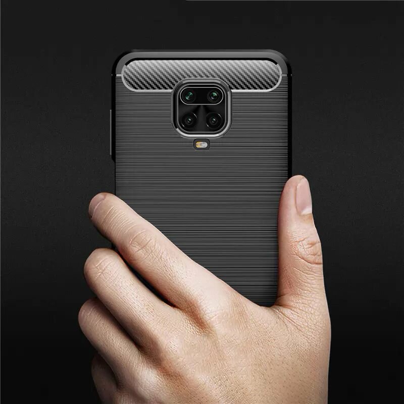 Husa Xiaomi Redmi Note 9 Pro Tech-Protect TPU Carbon - Negru - CatMobile