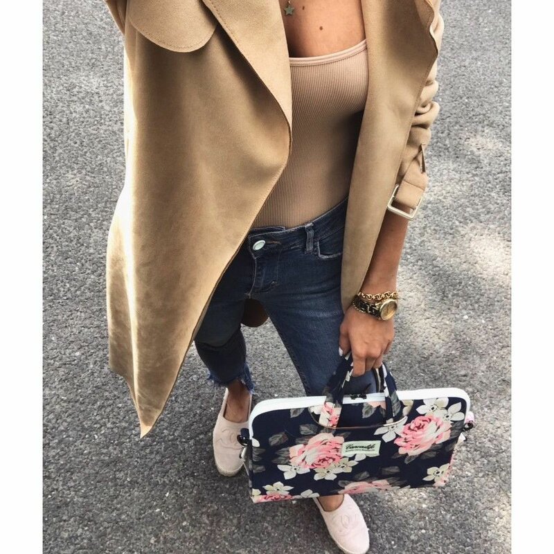 Geanta Macbook Pro 15" Canvaslife Briefcase - Navy Rose - CatMobile