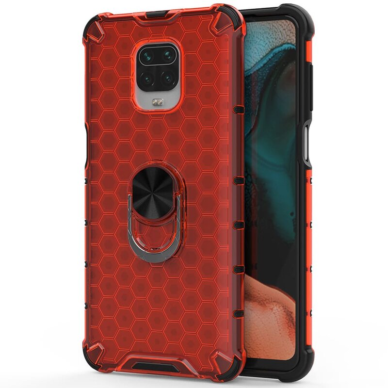 Husa Xiaomi Redmi Note 9 Pro Honeycomb Cu Inel Suport Stand Magnetic ...