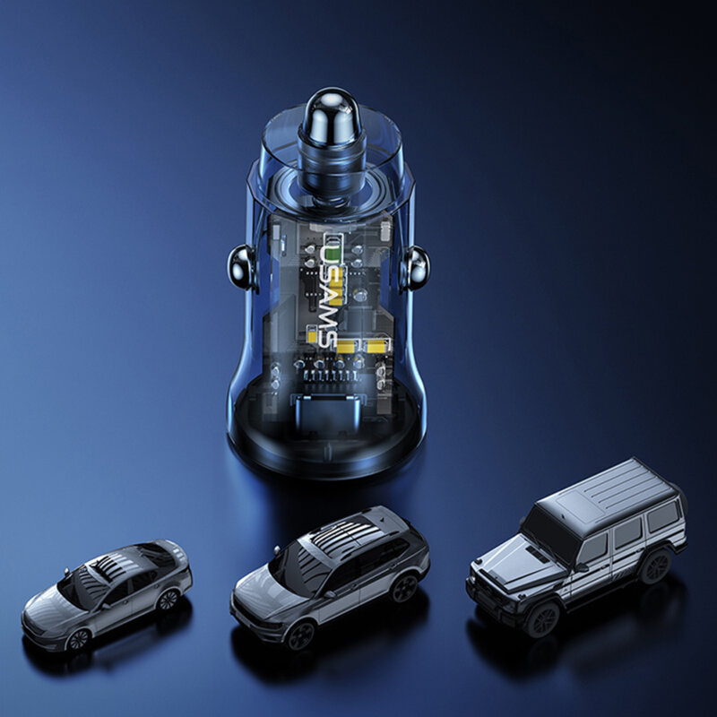Incarcator auto Usams C32 30W, albastru, US-CC164 C32 - CatMobile